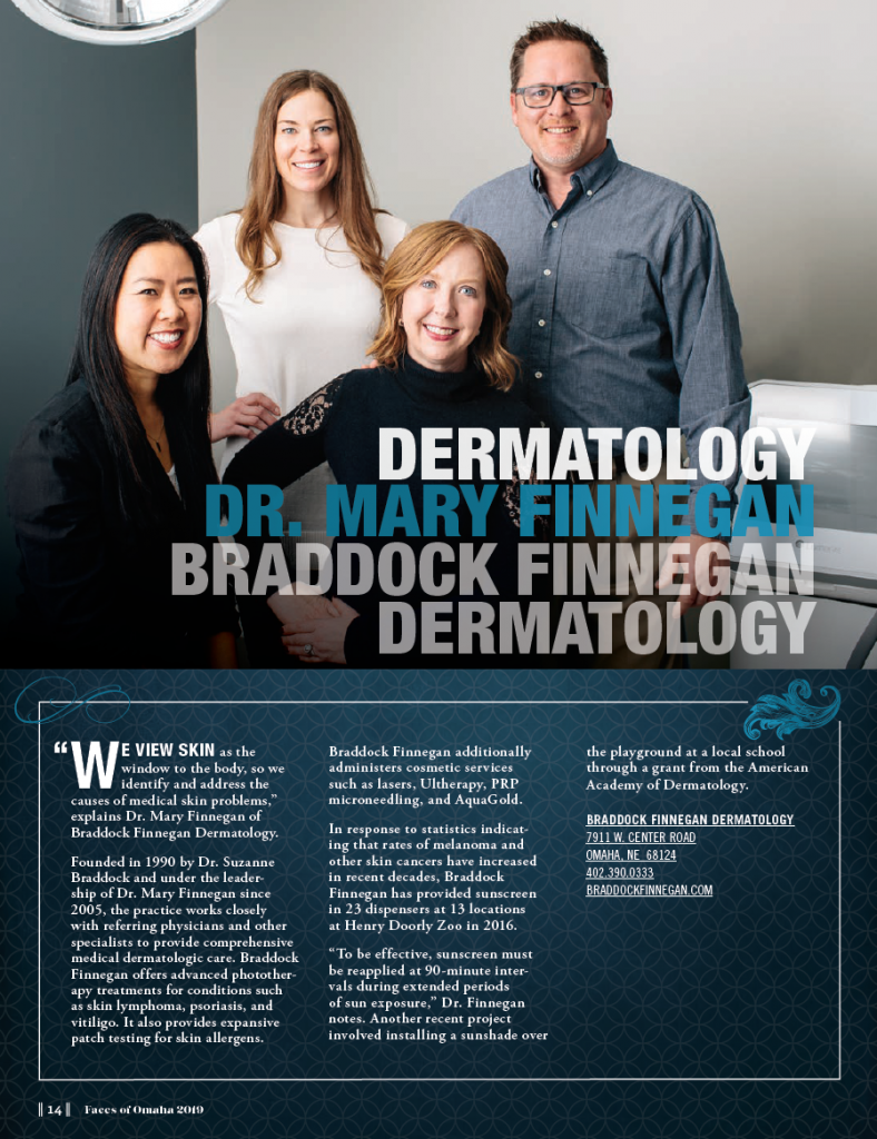 Dr. Mary Finnegan, Braddock Finnegan Dermatology: Faces of Omaha 2019 ...